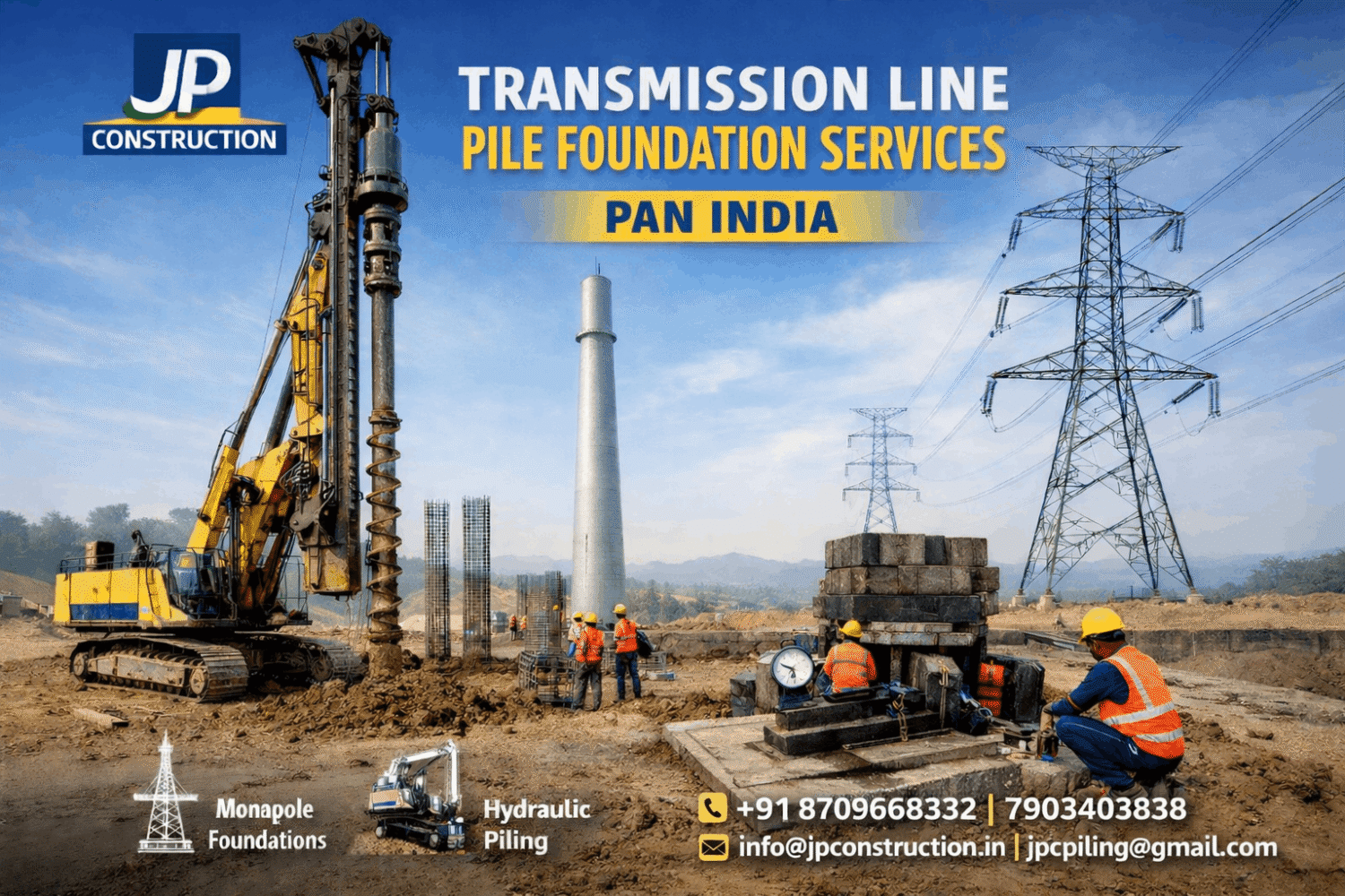 Pile Foundation Contractor in India | Transmission Line Piling – JP ...